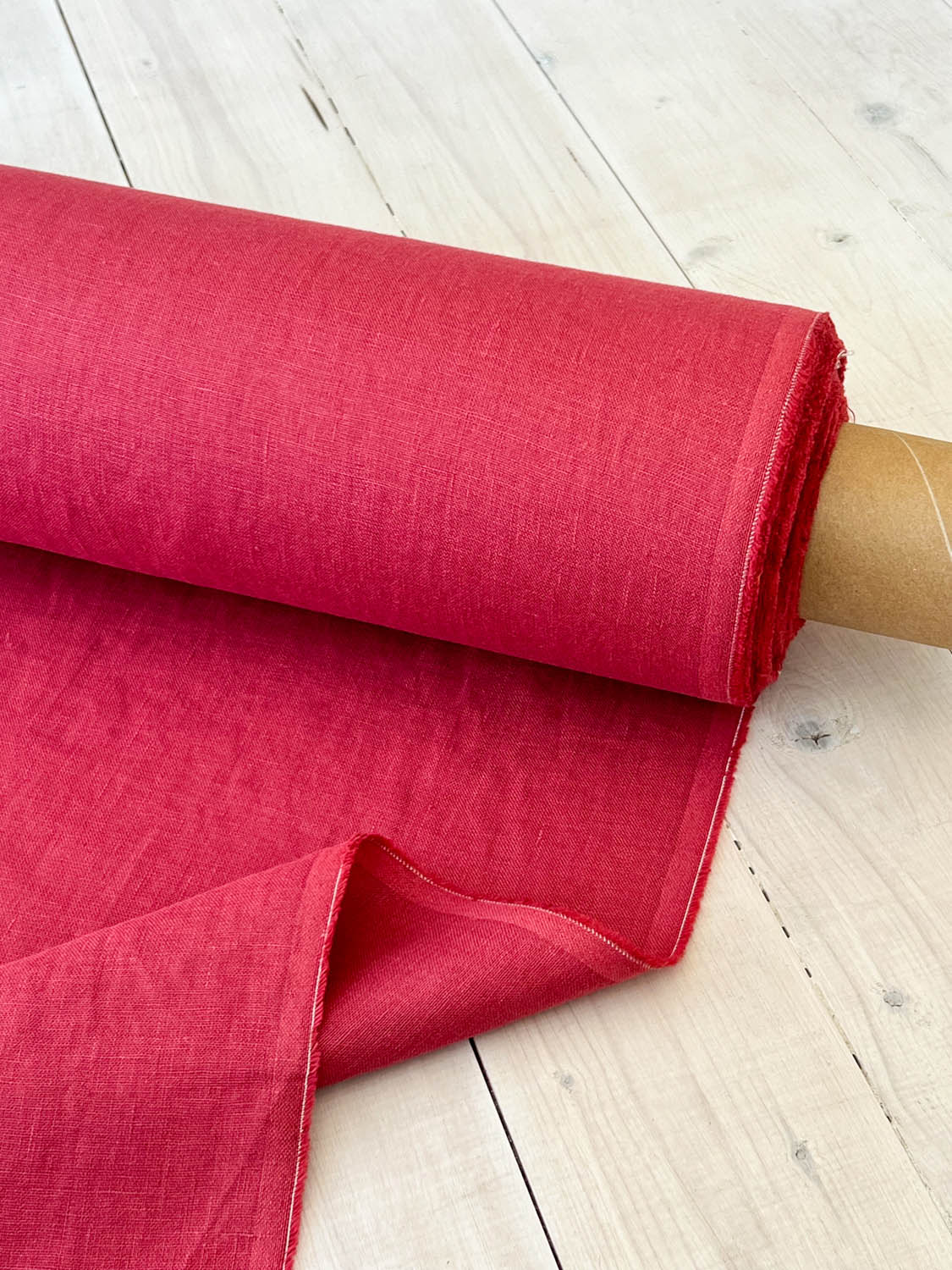 Raspberry Wine Linen Fabric