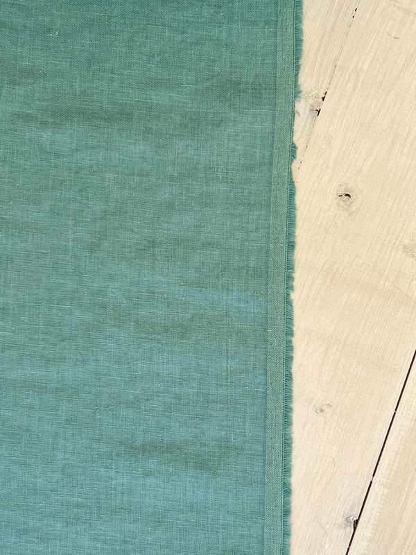 Aqua haze linen fabric - earthytextiles