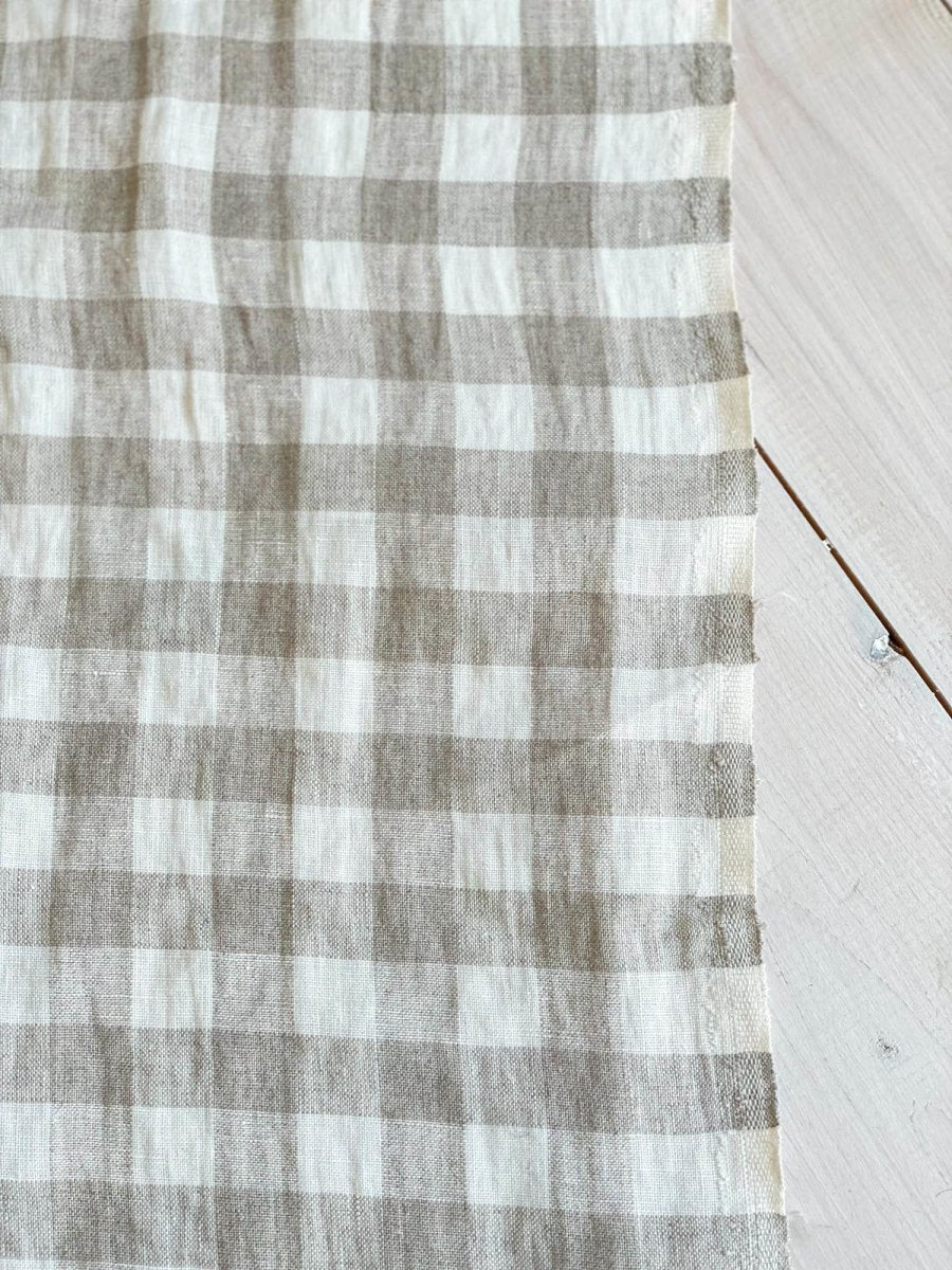 Checkered Linen Fabric, Style 1 - earthytextiles