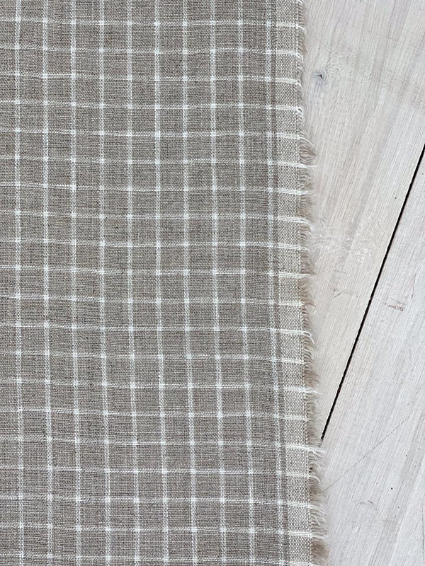 Checkered linen fabric, style 6 - earthytextiles