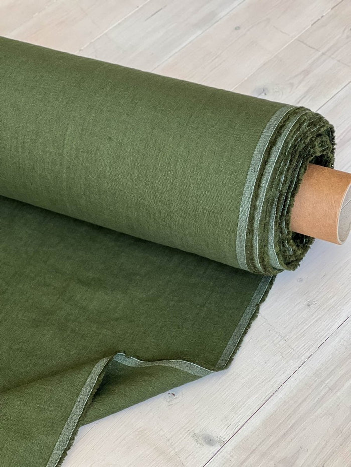 Dark Green Linen Fabric