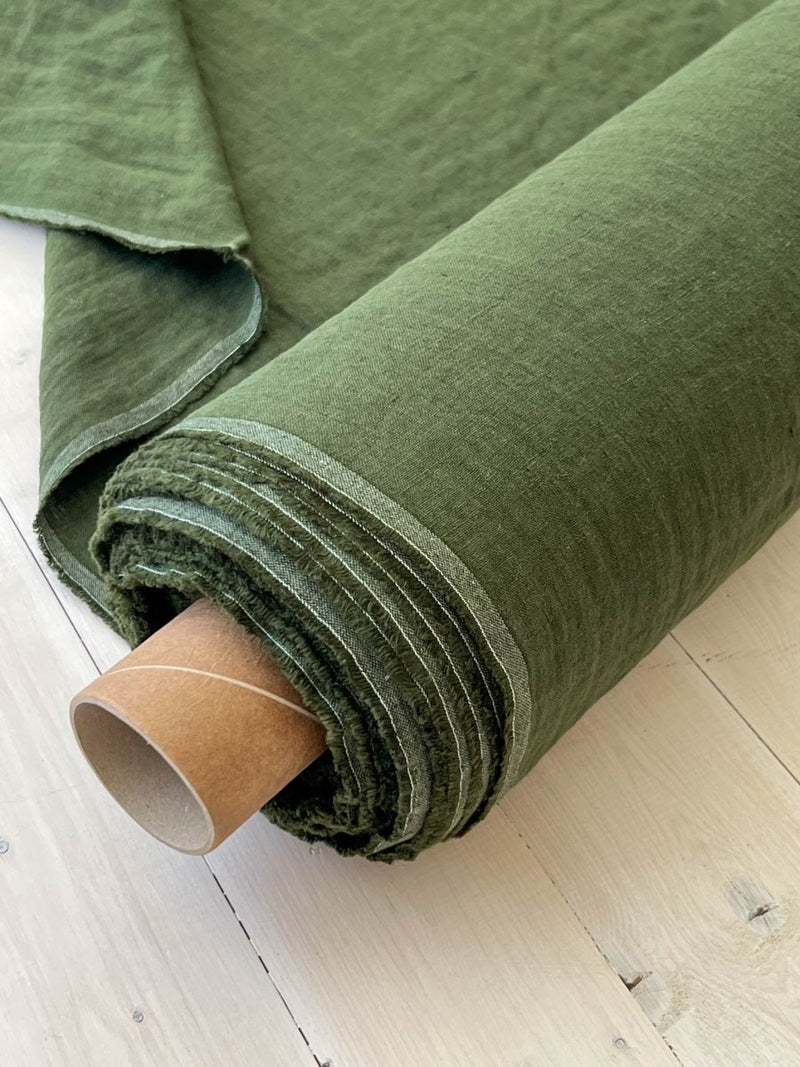 Dark Green Linen Fabric