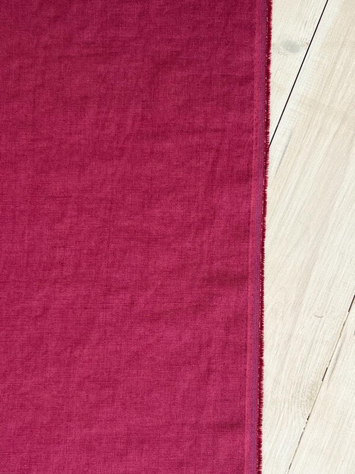 Raspberry Radiance Linen Fabric